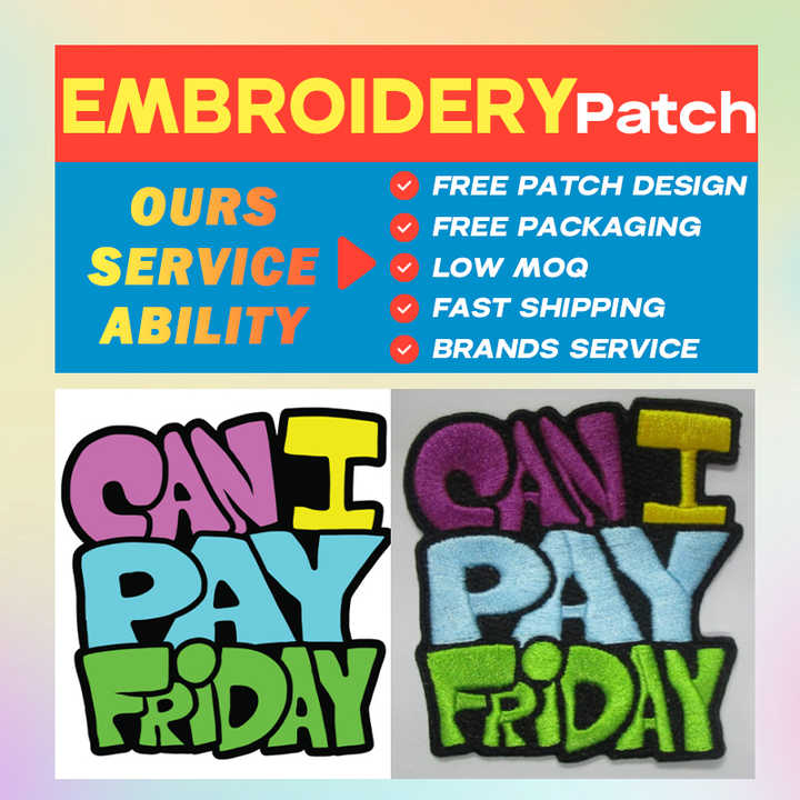 Custom Customer Logo Embroidery Patch with Merrow Border Iron-On ...