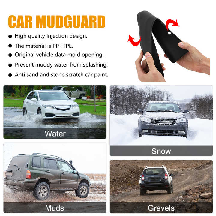 High Quality Plastic 4PCS Car Mudflap Mudguard - Universal