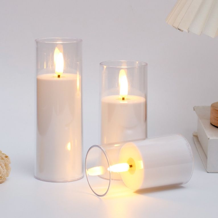 Flameless LED Digital Candle Artificial Swing Acrylic Glass for ...
