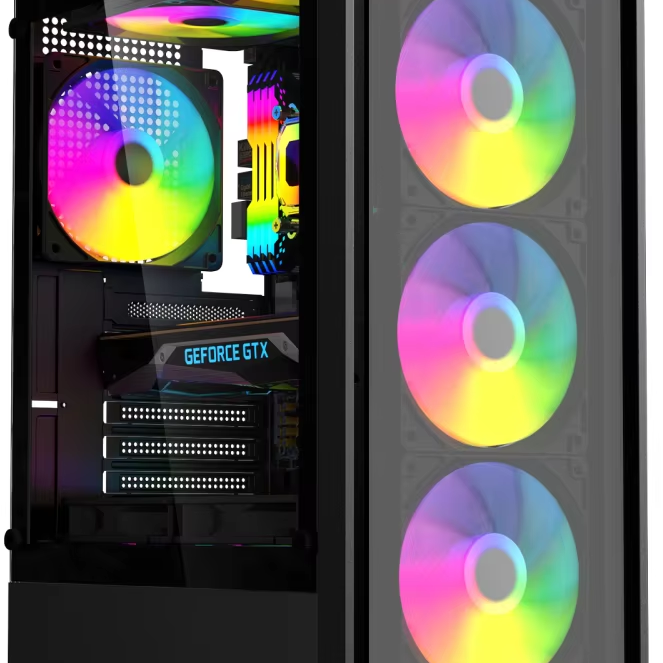 LY Custom Glass Mid Tower Tempered Glass Side and Mesh Glass Front ...
