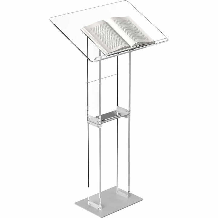 Portable Podium Stand - Clear Acrylic Lectern for Speech
