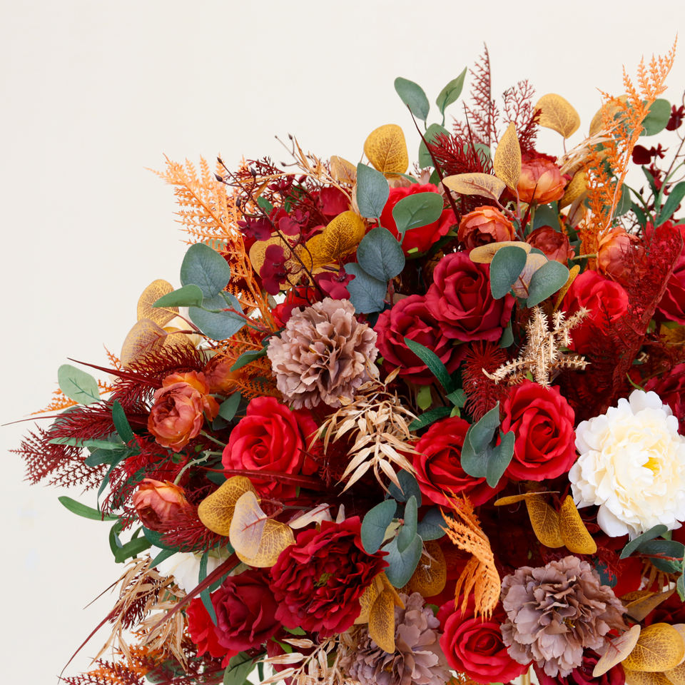 LFB2569 Fall Color Wedding Flower Balls 70 cm Artificial Red and Orange ...