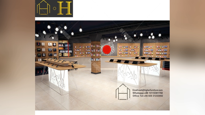 Customized Mobile Phone Display Counter Mobile Shop Counter Design ...