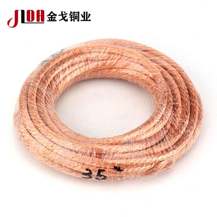 TJR-10mm² Flexible Stranded Tin-Plated Copper Braided Wire Bare Copper ...