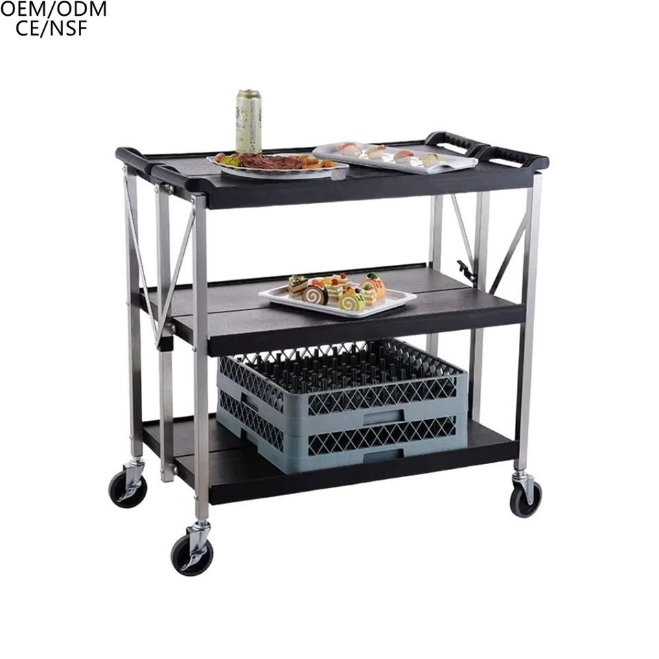 Modern Portable Plastic Trolley for Hotels Commercial Foldable ...