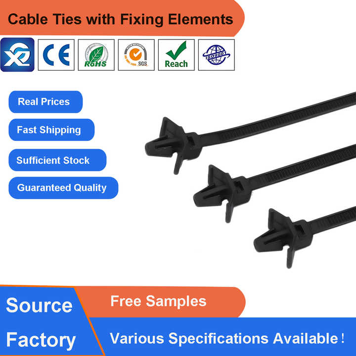 4.8*120mm Push Mount Cable Ties X05 Nylon 66 Zip Ties with Arrows and ...