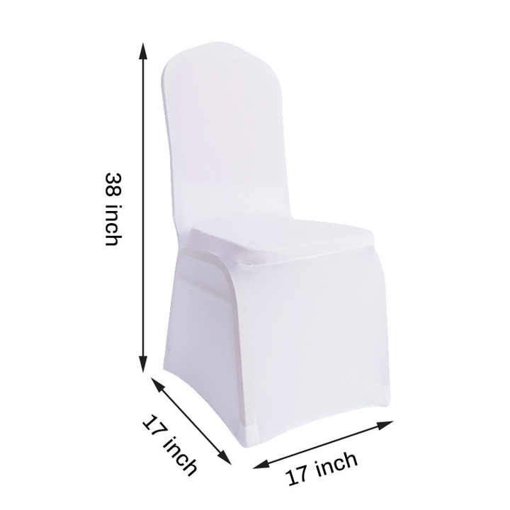 White Polyester Spandex Chair Covers for Weddings & Events
