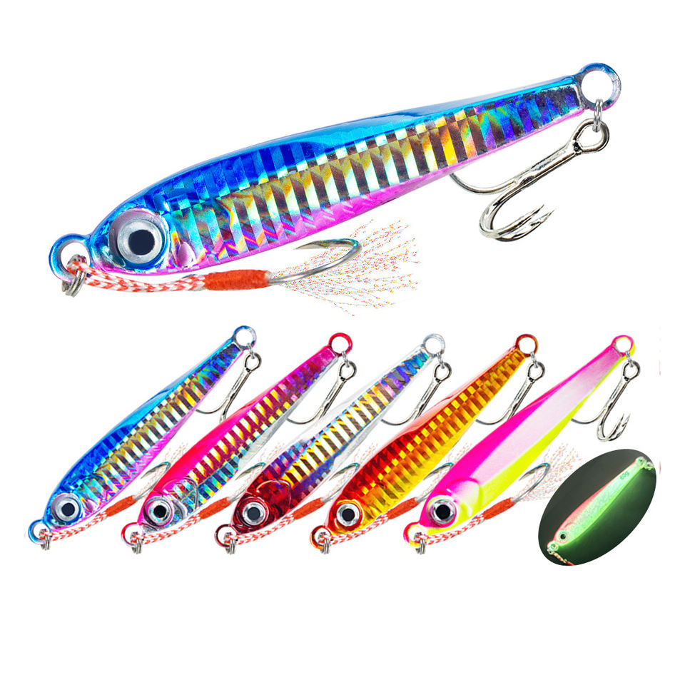 Wholesale 7g 30g 60g Laser Luminous Saltwater Metal Jig Fishing Lures ...