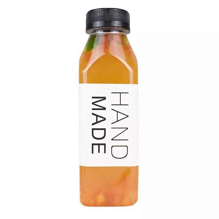Food Grade 350ml Pet Transparent Square Plastic Fruit Juice Beverage ...
