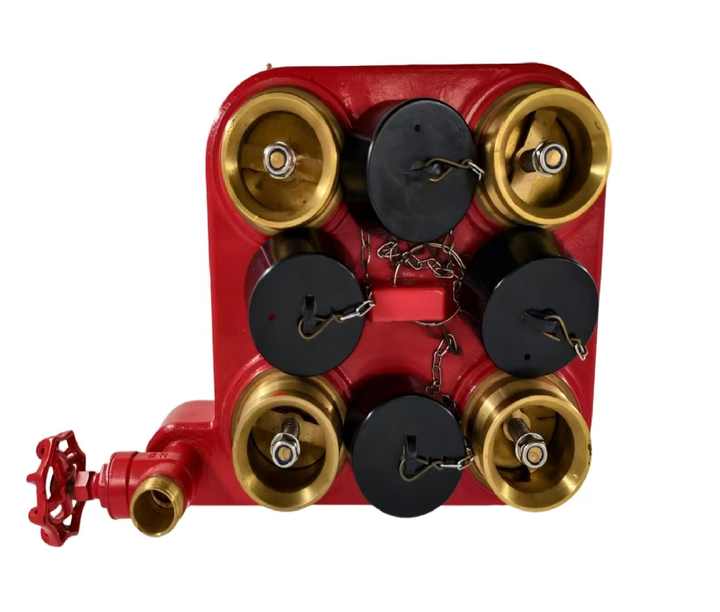 4-Inch Brass BS3360 Flange Water Collector 4-Way Breeching Inlet ...