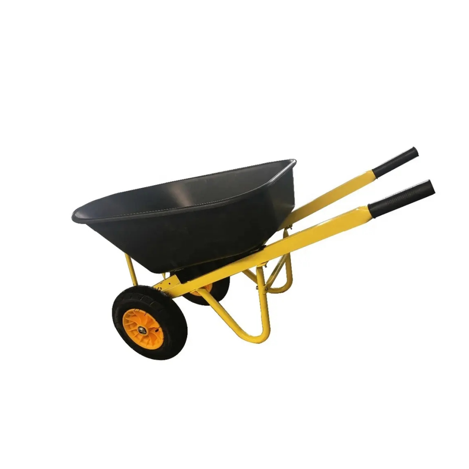 Double Wheel Wheelbarrow Heavy Duty Wheelbarrow Metal Frame Wheelbarrow ...