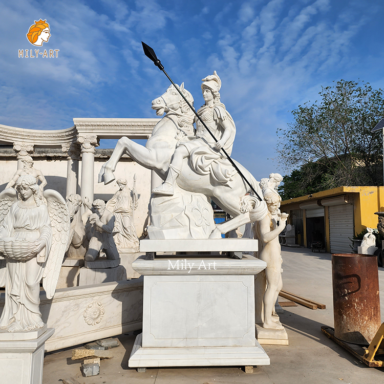 Verified Supplier Life Size Stone Knight Statue Antique Roman Soldier ...