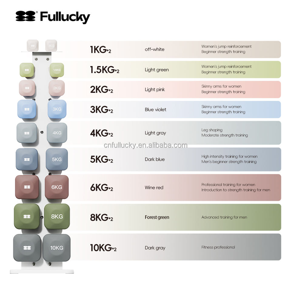 Fullucky 8KG Cast Iron & PVC Simple Square Dumbbell Set for Home Use ...
