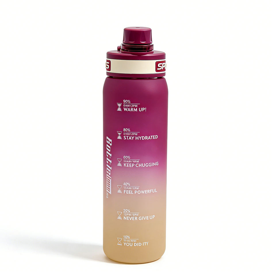 Custom Logo Plastic BPA-Free Time Marker Sports 32oz Plastic Bottle ...