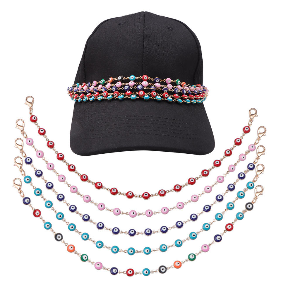 Custom Handmade Colorful Beads Trucker Caps Chain Trucker Hat Chains ...