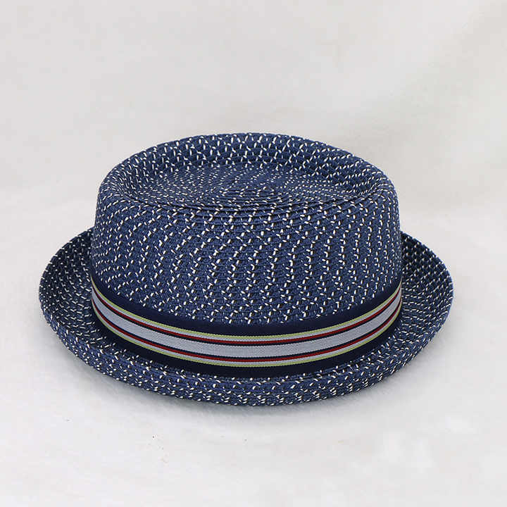 Summer Straw Pork Pie Hat Upturn Brim Derby Straw Fedora Hat Wholesale