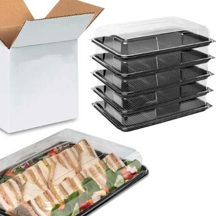 Plastic Sandwich Platter With Lid Buffet Trays With Lids Large Catering ...