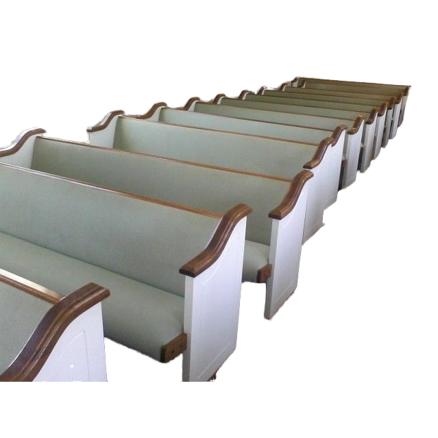 CH-B069 Wooden Church Pew with Upholstery - Theater Furniture