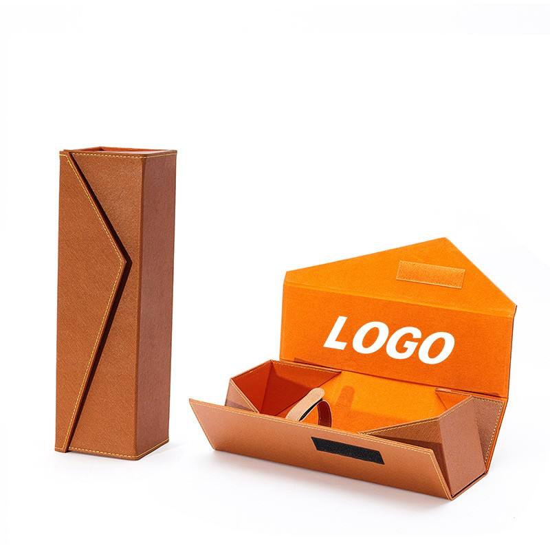 Custom Folding Magnetic Gift Box Black Luxury Wine Bottle Box Packaging ...