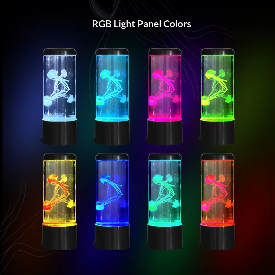 ABS LED Mini Plug-in 8 Inches Cylindrical Jellyfish Lamp Night Light ...