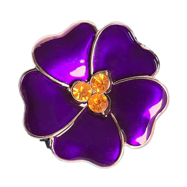 Greek Sorority DST Delta Sigma Violet Purple Flower Enamel Rhinestone ...