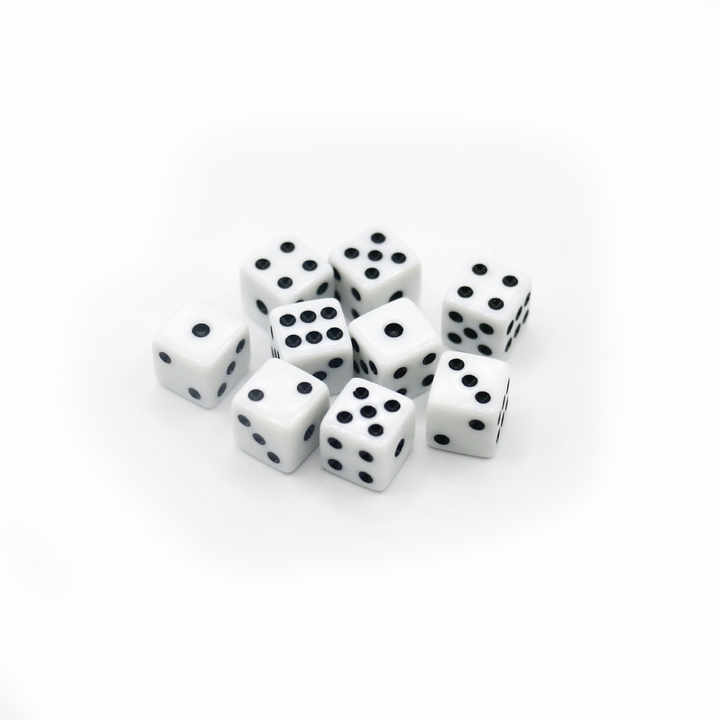 Backgammon Game Dices 10x Black Micro 10mm Dice With Pips, Very Small ...