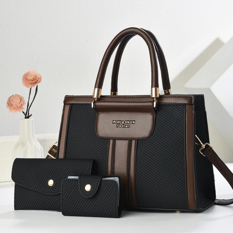 2026 Luxury Designer Women's 3-Piece PU Leather Handbags Wallet Set ...