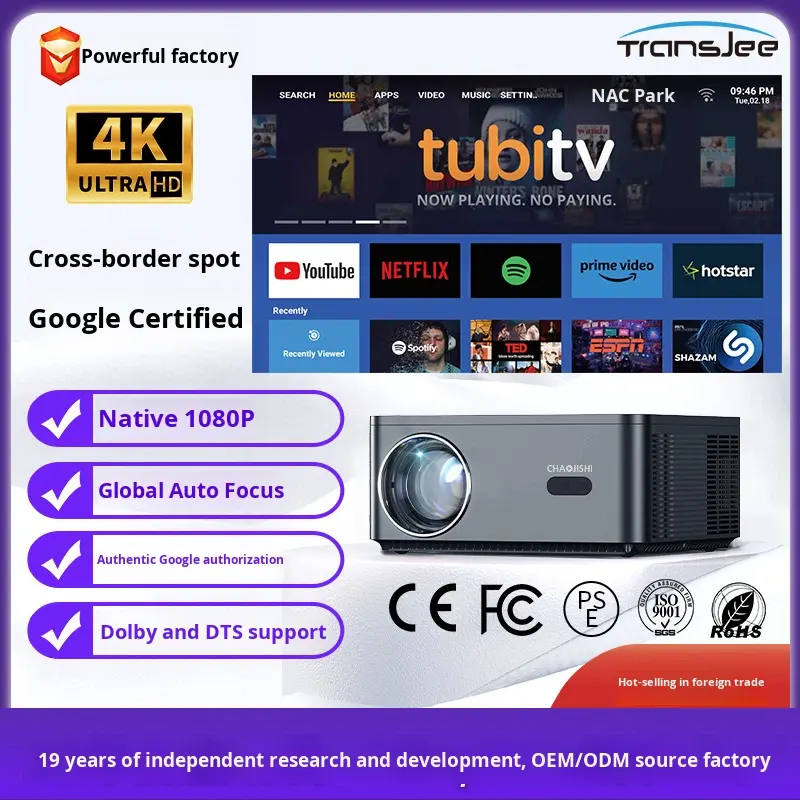 Conference Portable 1080P HD CRT Projector Home Wireless Android Home ...