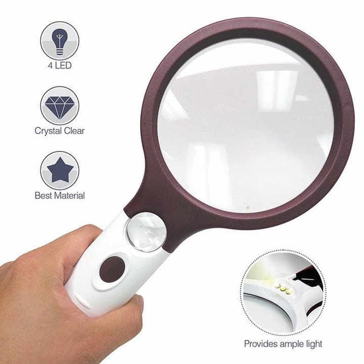 Lupa Com Led ILLuminated Lighted Magnifier 30X Magnifying Glass USB for ...
