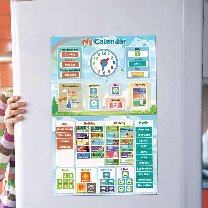 My First Daily Calendar for Kids - Magnetic Educational Toy