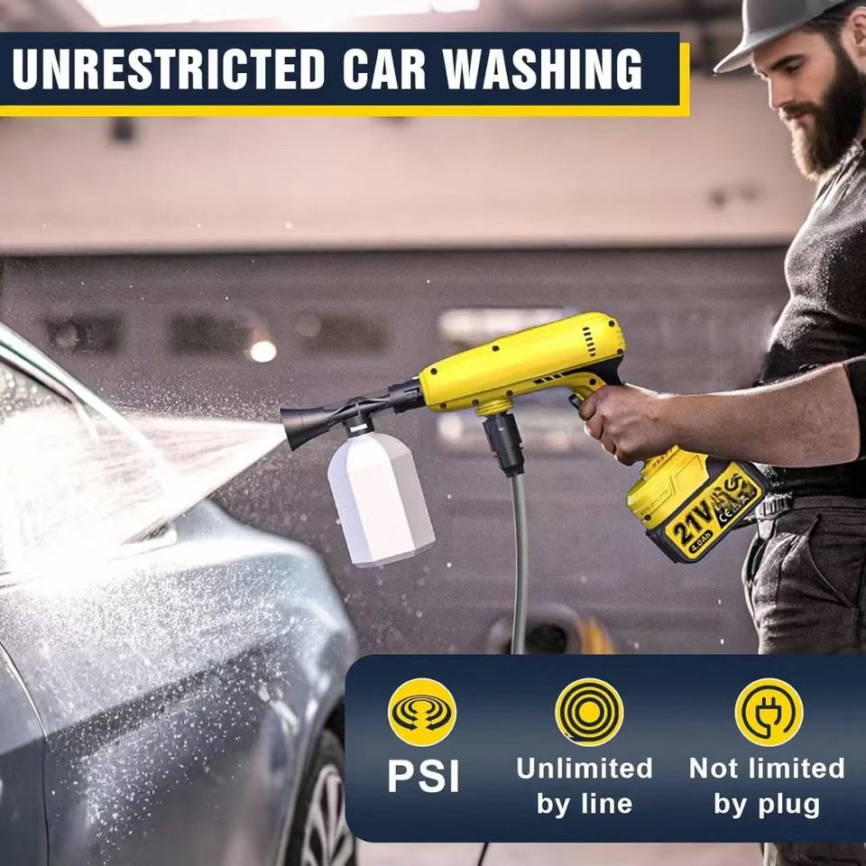 Electric Cordless Pressure Washer 200W 1250 PSI 2pcs 4.0Ah Battery 6-in ...