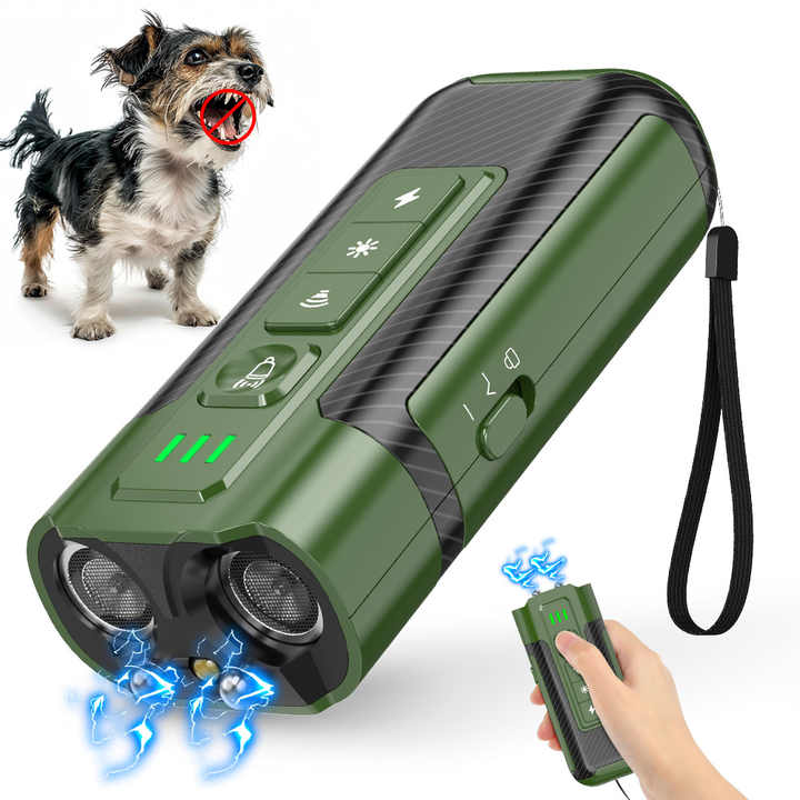 TIZE Ultrasonic Dog Repeller with LED Flashlight & Shock