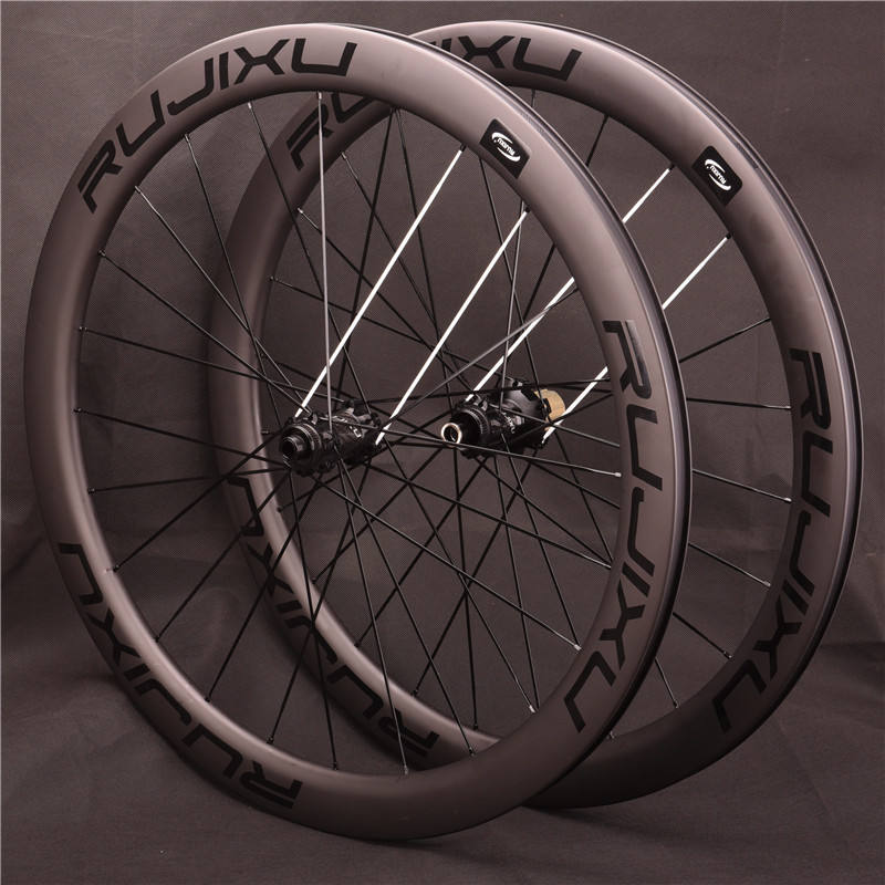 RUJIXU DTXT-C-50 700C Carbon Fiber Clincher Wheels Road Disc Brake Bike ...
