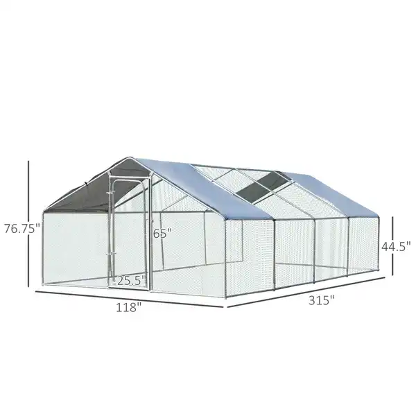 Outdoor Backyard Farm Garden Chicken Run Coops with Galvanized Pipe Pet ...