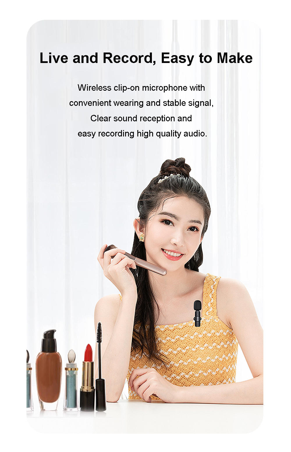 2022 One Drag Two Small Microphone Lapel Clip Lapel Microphone Wireless ...