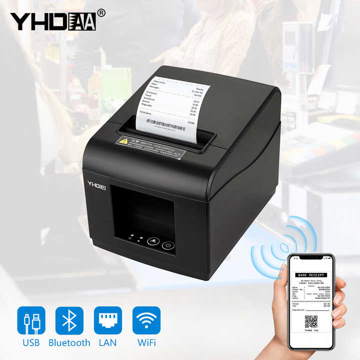 Auto Cutter 80mm Thermal Receipt Printer for Kitchen Retail Support POS ...