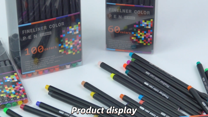 KHY Ultra Fine Black Permanent 24 Colors Fineliner Marker Pen Set for Paper