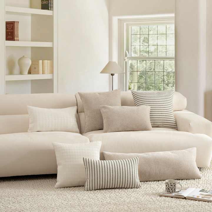 2025 Simple Modern Style Cushion Covers Stripe Woven Pillowcases ...