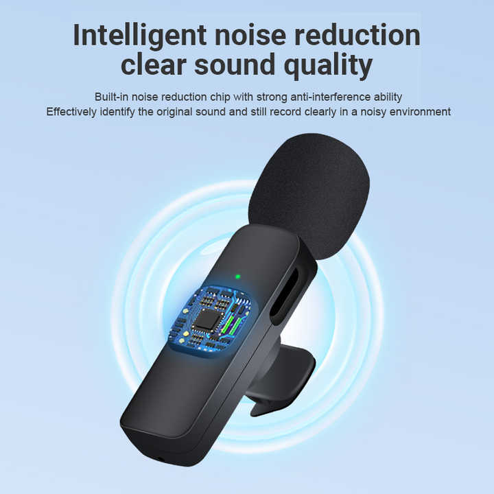 K9 Wireless Lavalier Microphone - Portable & Noise Cancelling