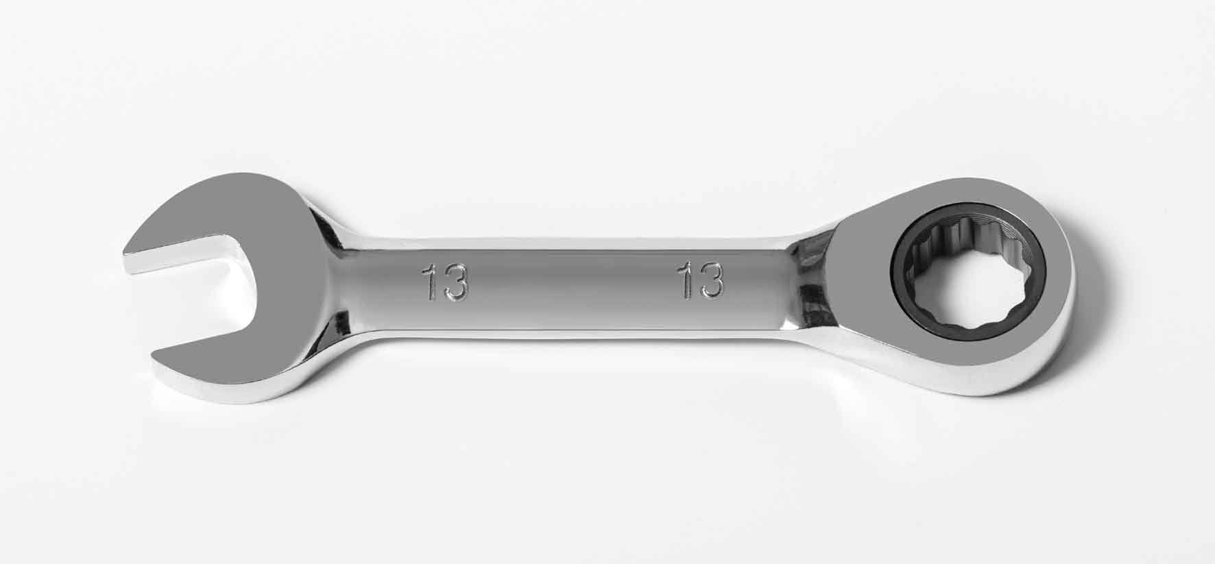 Stubby Ratcheting Box Wrench - 72-Tooth, Compact Design