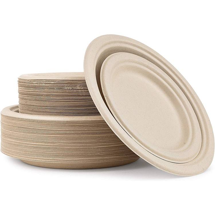 Biodegradable Wholesale High Quality Bagasse Disposable Natural Plates ...