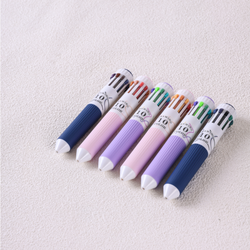 10 Colors Plastic Ball Point Pen 0.8mm 3 Pcs Set Novelty Office ...