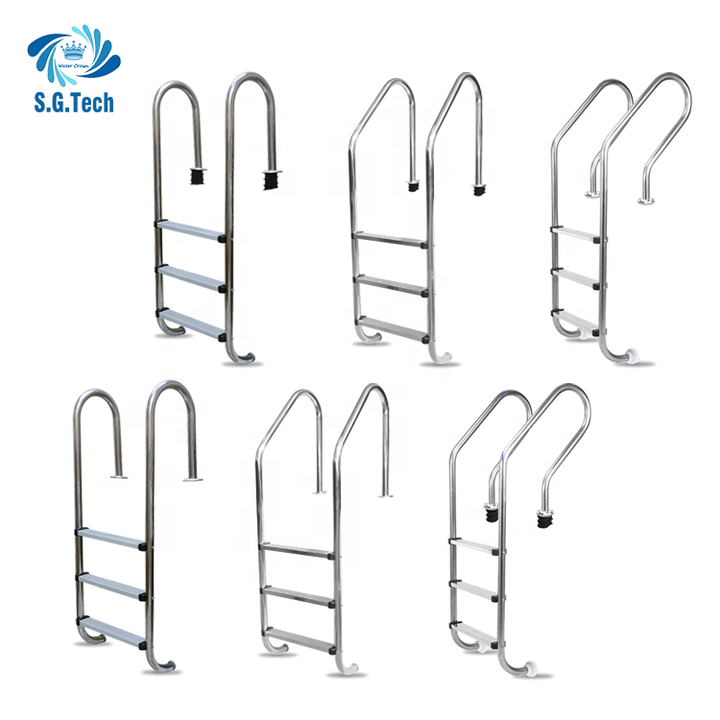 Double Thickness Anti-Slip Stainless Steel 304 Pool Ladder with 3 Steps ...