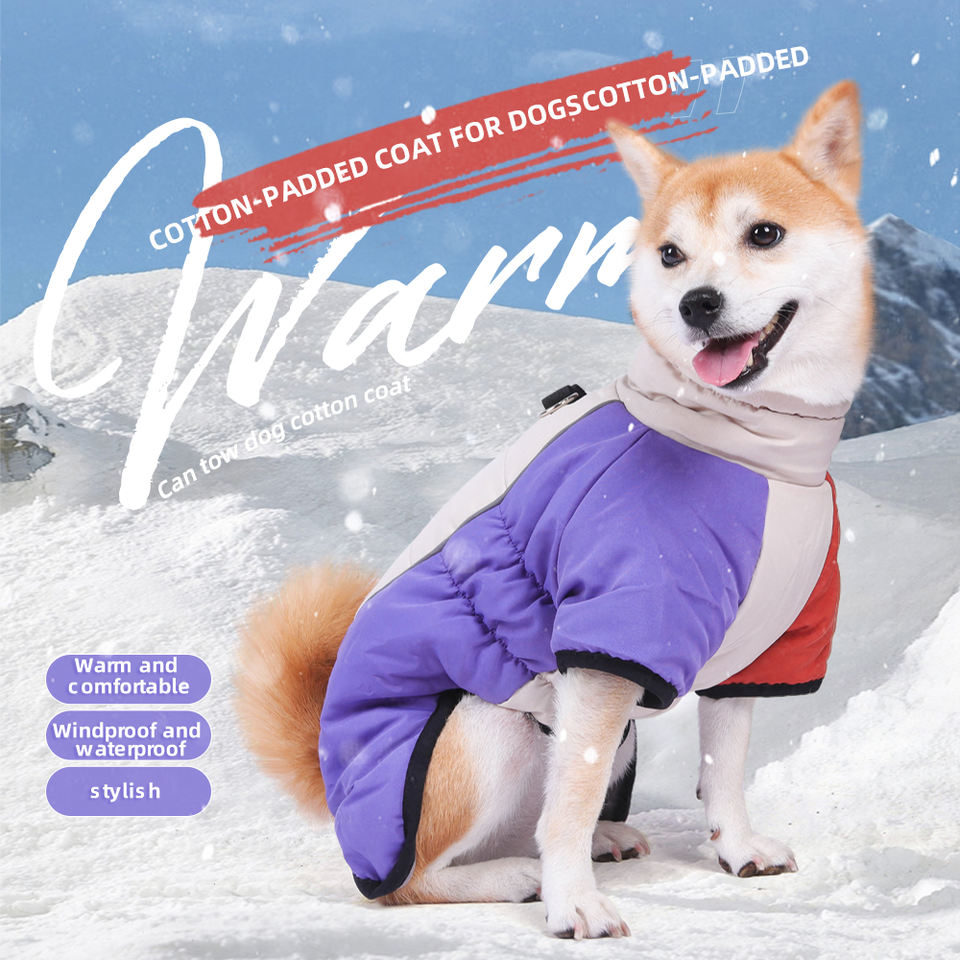 Winter Dog Clothes with Harness Warm Fleece Pet Jacket Coat for Small ...