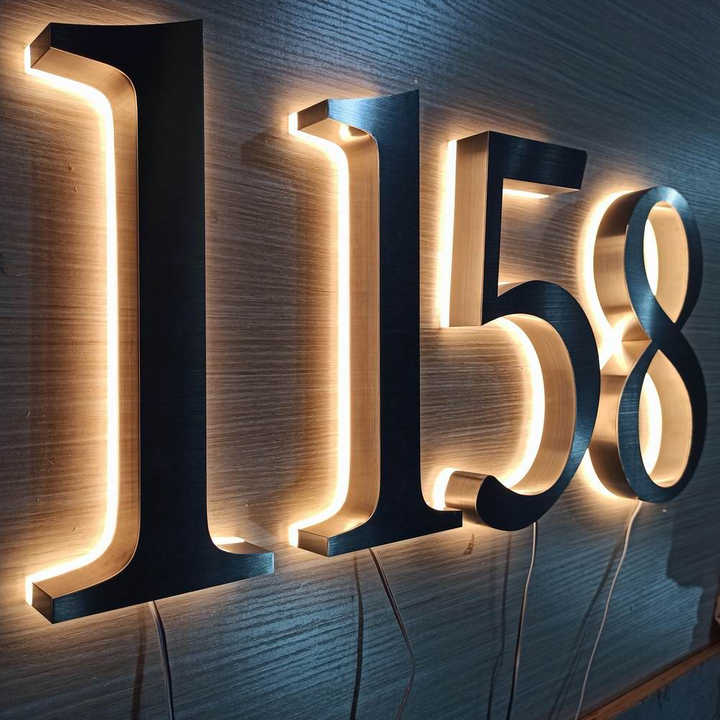 Winbo Outdoor Hotel logo Letters Stainless Steel Office LED Sign Custom ...