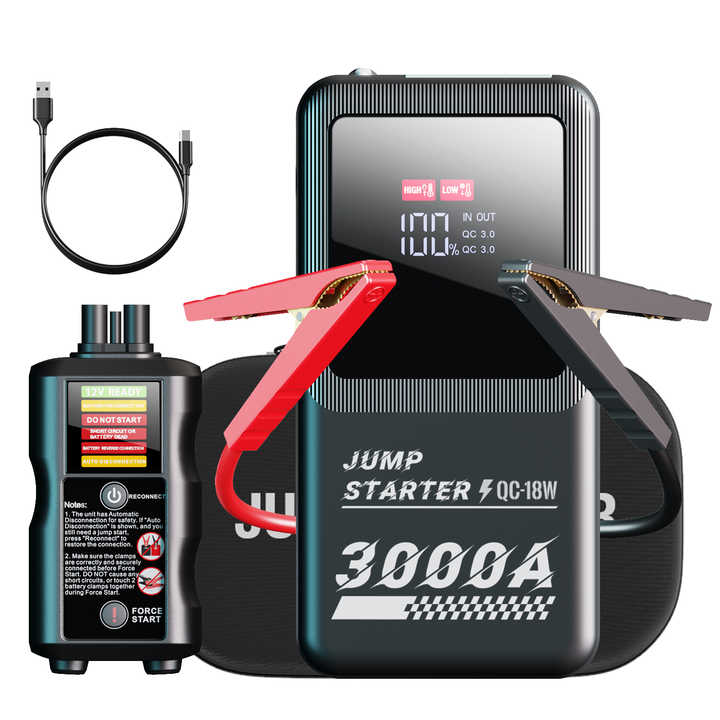 3000A Portable Booster VisualPower 3000A Car Jump Starter - Portable ...