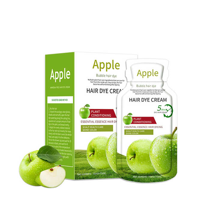 Wholesale Apple Black Hair Color Cream Ammonia Free Hair Dye Shampoo ...