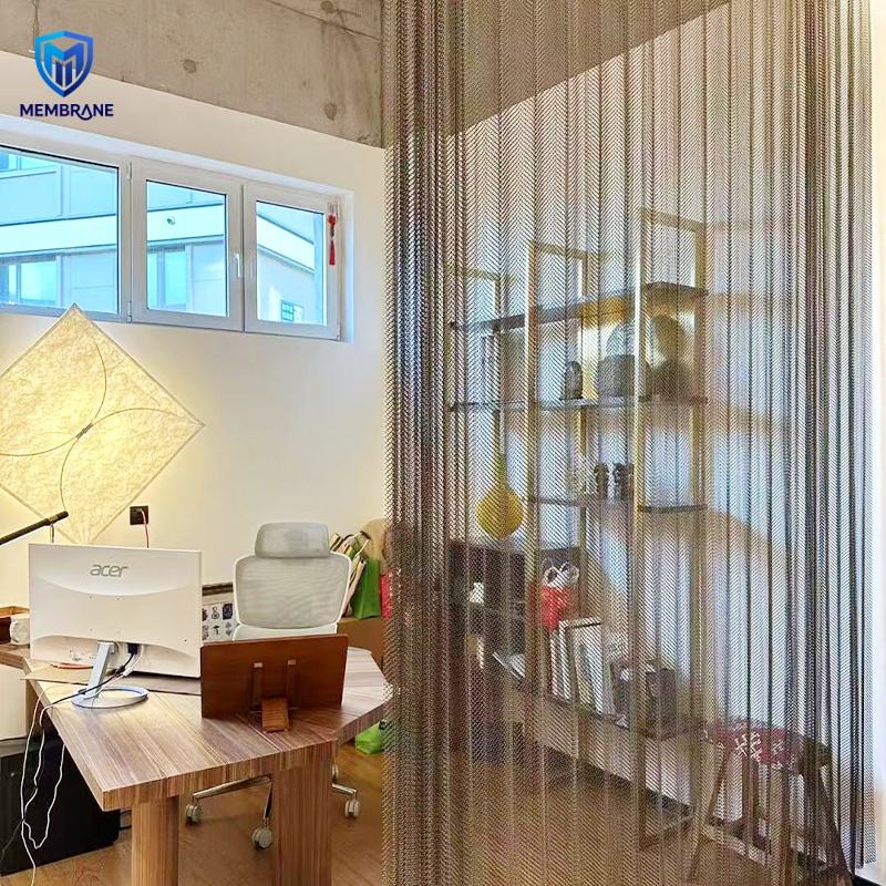 Interior Decoration Partitions Aluminum SS Chain Link Metal Woven Wire ...