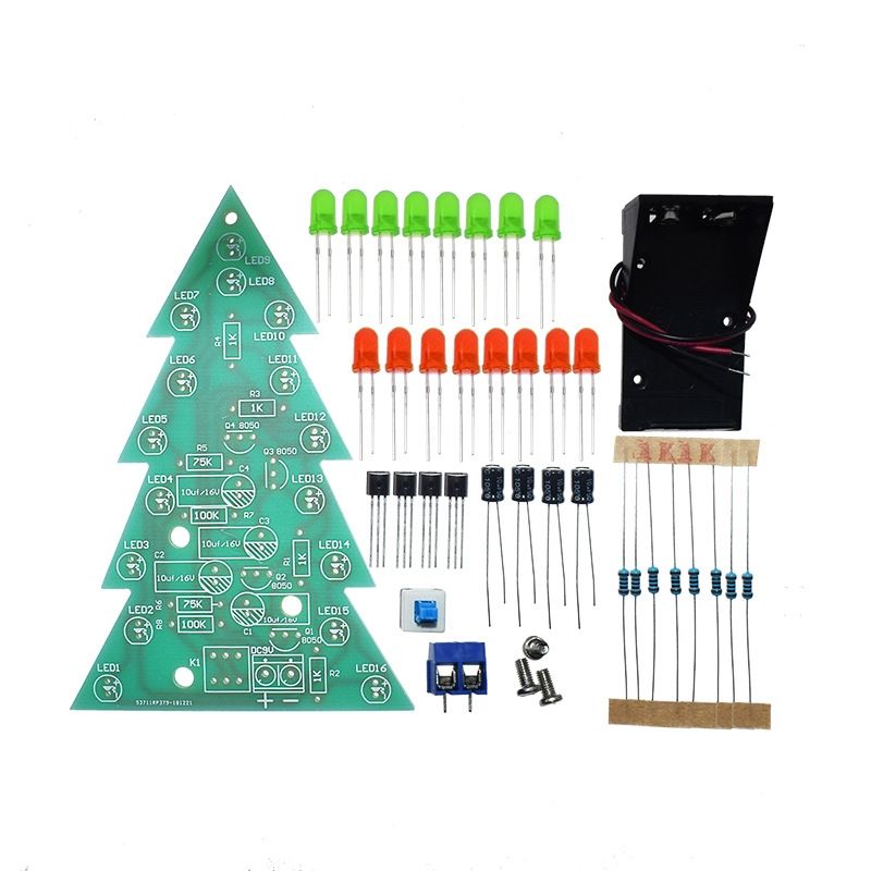 OKYN0102 Christmas Tree Electronic DIY Kit with Flashing LEDs for STEM ...