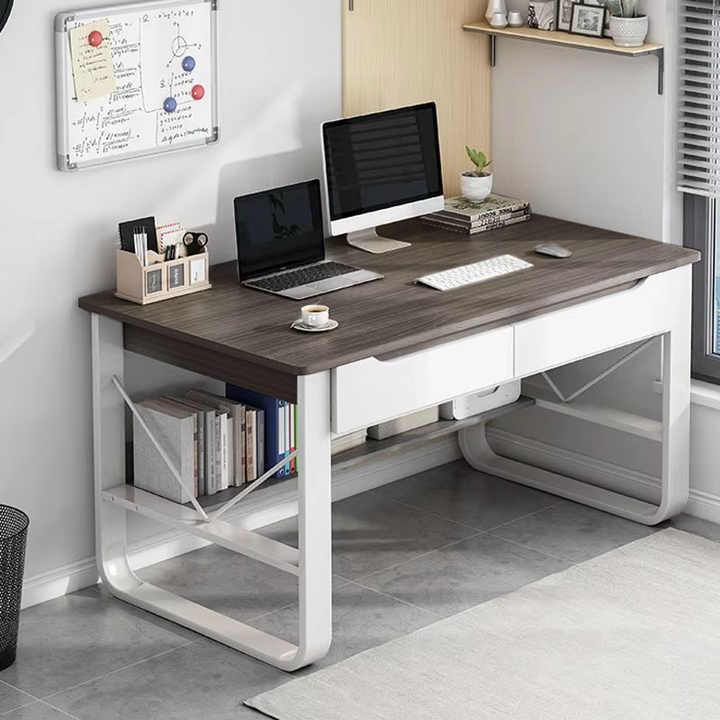 Stylish Modern Computer Desk with Monitor Stand for Home Office